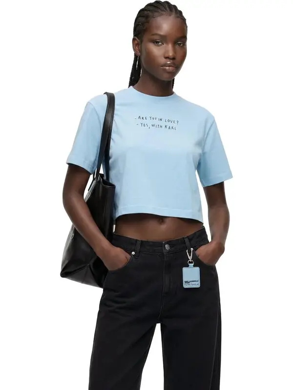 Karl Lagerfeld Klj X Pietro Terzini Cropped T-shirt - Ocean Current