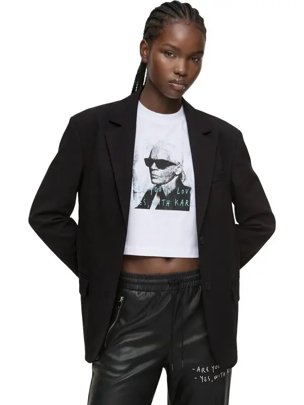 Karl Lagerfeld Klj X Pietro Terzini Oversized Boxy Blazer - Black