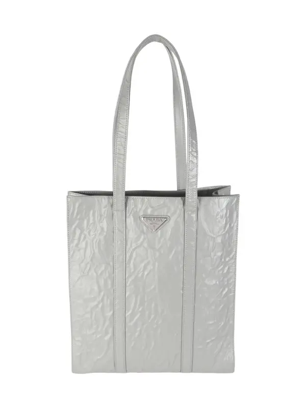 Prada Slate Grey Nappa Small Antique Tote - Gray