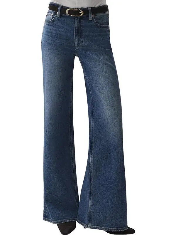 PISTOLA Vivian Mid Rise Wide Leg Jeans In Blue Depths - Blue Depth