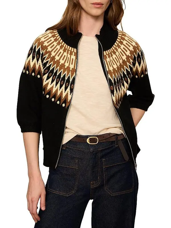 Sanctuary Fair Isle Zip Front Cardigan - Poconos