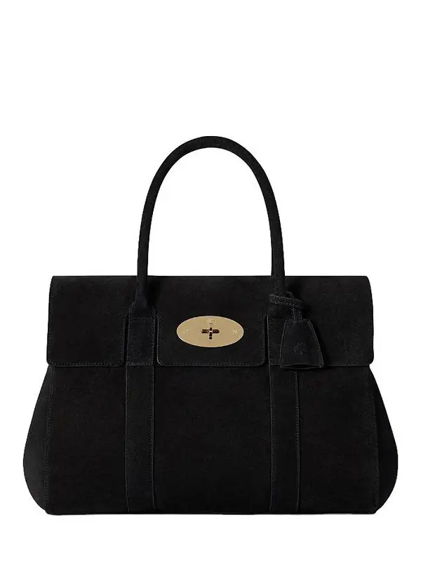 Mulberry Bayswater Handbag In Suede - Black