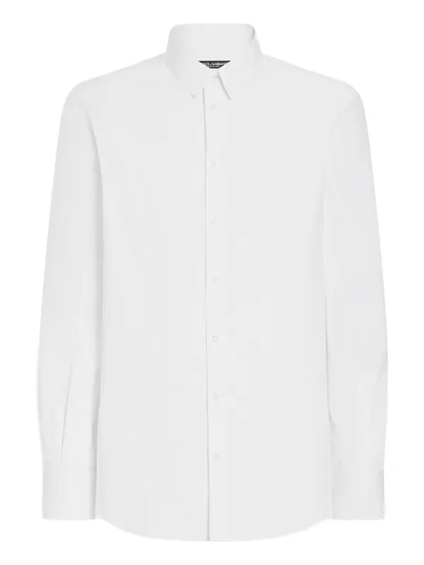 Dolce & Gabbana Stretch Poplin Gold-fit Shirt - White