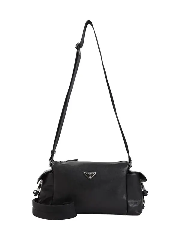 Prada Leather Bandoliera Bag - Black