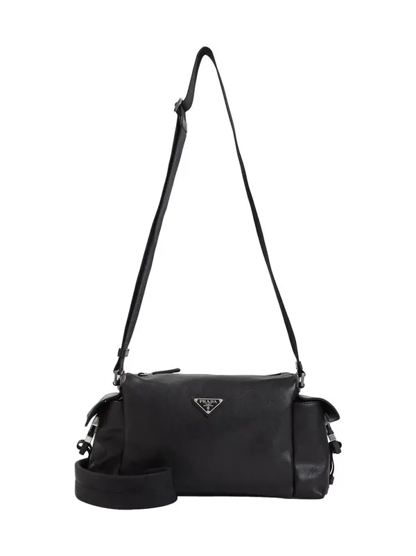 Prada Leather Bandoliera Bag - Black