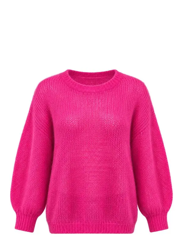LUELLA FASHION Plockton Mohair Blend Balloon Sleeve Jumper Bright - Pink