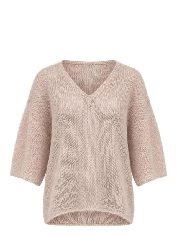 LUELLA FASHION Neutrals Troon Mohair Blend V-neck Jumper Camel - Beige