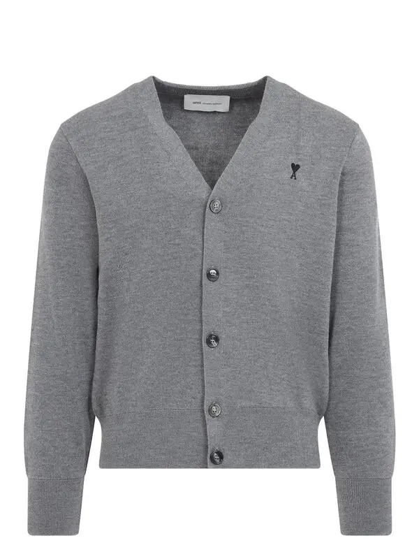 AMI Paris Adc Cardigan - Gray