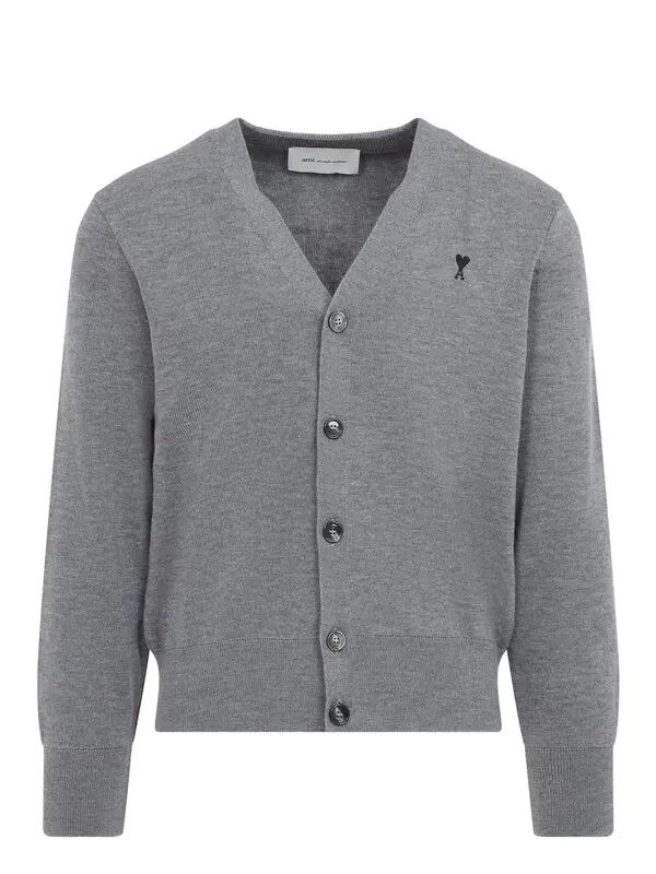 AMI Paris Adc Cardigan - Gray