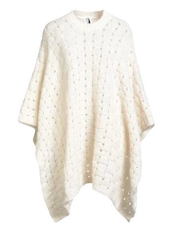 Liviana Conti Cape Cream Size Alpaca Wool, Polyamide, Wool, Cashmere - White