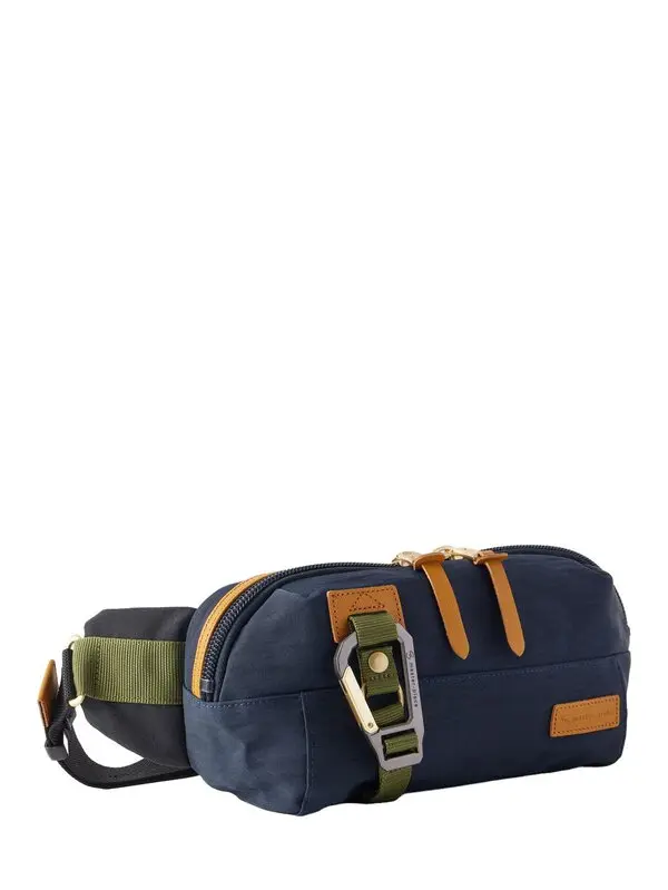 MASTER-PIECE CO Link Leather-trimmed Nylon-twill Belt Bag - Blue