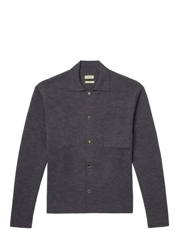 De Bonne Facture Milano Stitch Merino Wool Cardigan - Gray