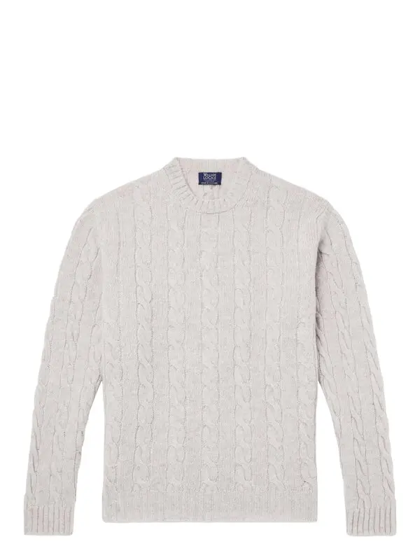 William Lockie Cable-knit Wool Sweater - Ecru