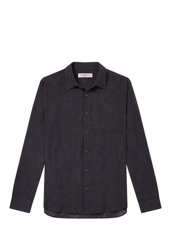 Orlebar Brown Giles Linen Shirt - Gray