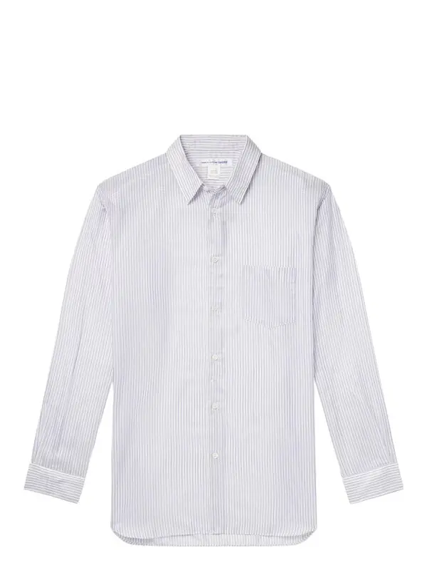 Comme Des Garçons Striped Satin Shirt - Blue