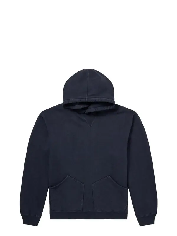 A.PRESSE Cotton-jersey Hoodie - Blue