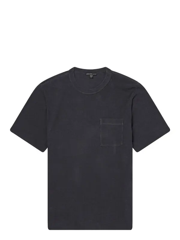 JAMES PERSE Slub Cotton-jersey T-shirt - Black