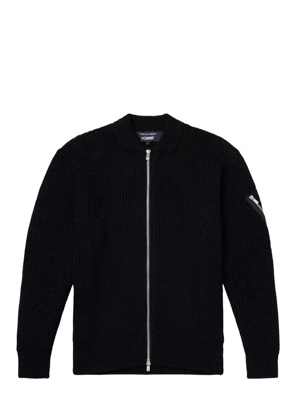 Comme Des Garçons Wool Zip-up Cardigan - Black