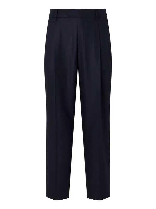 Gabriela Hearst Arthur Tapered Wool And Cashmere-blend Flannel Suit Trousers - Navy