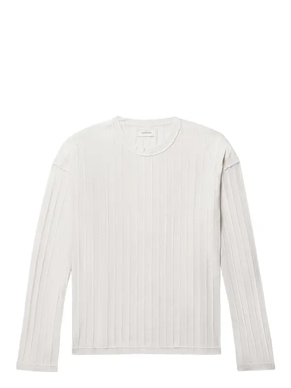 MFPEN Ribbed Cotton-jersey T-shirt - Neutrals
