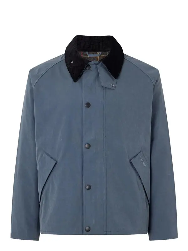 Barbour Transporter Casual Corduroy-trimmed Cotton-moleskin Jacket - Blue