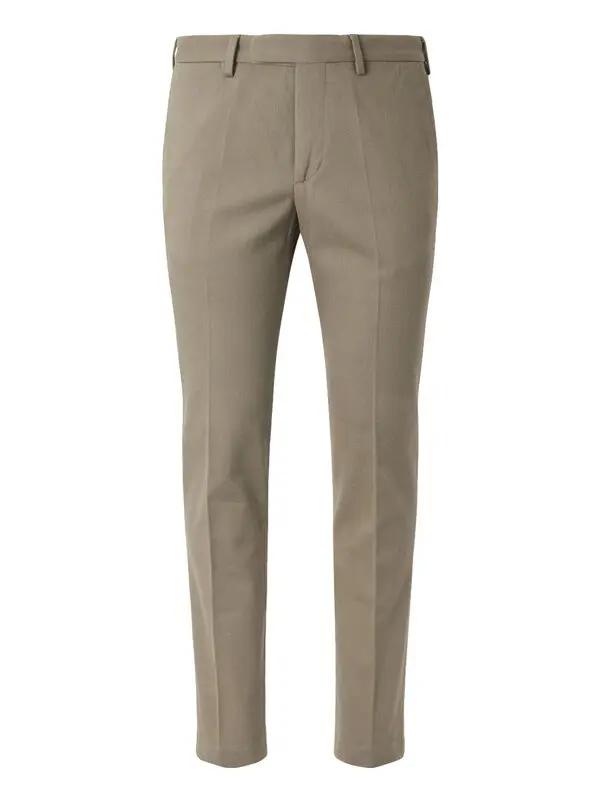 Thom Sweeney Straight-leg Cotton-twill Trousers - Neutrals