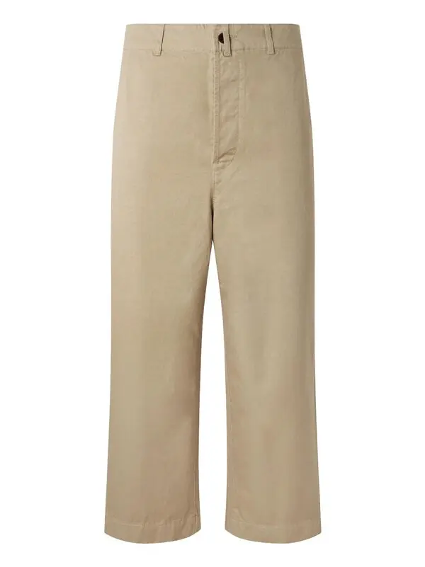 Junya Watanabe Straight-leg Garment-dyed Cotton-gabardine Trousers - Neutrals