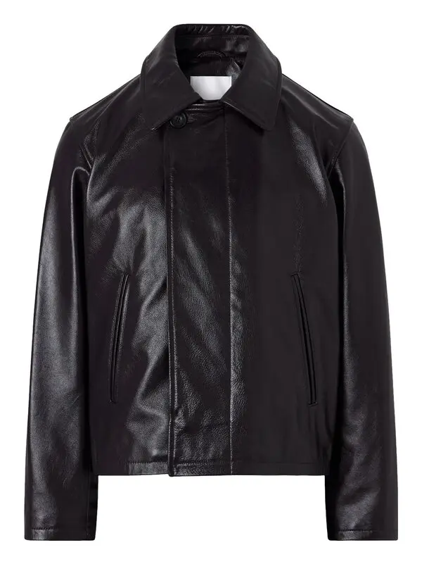 SAGE NATION Glossed-leather Jacket - Black