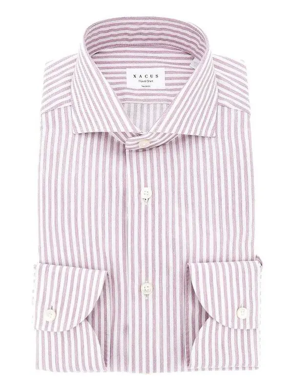 XACUS Cotton Tailor Fit 'travel' Shirt - Red