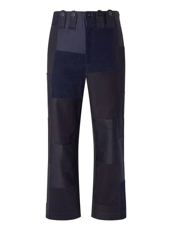 Junya Watanabe Patchwork Straight-leg Paneled Cotton-twill Trousers - Navy