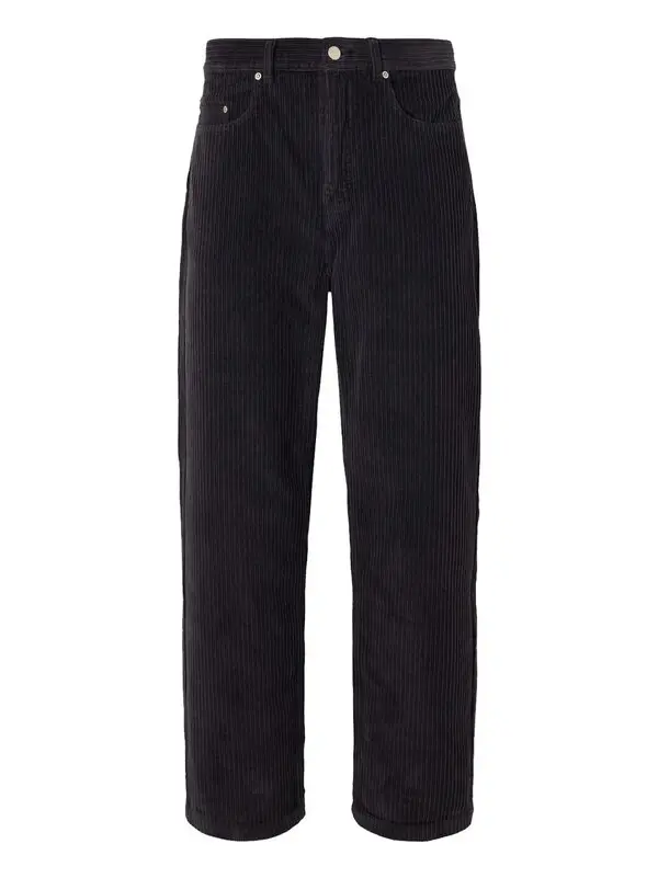 MFPEN Straight-leg Cotton-corduroy Trousers - Black