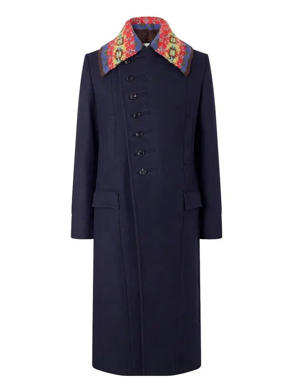 Dries Van Noten Double-breasted Wool-blend Twill Coat - Blue