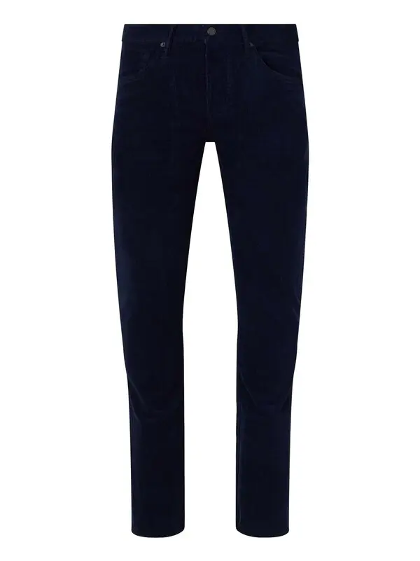 TOM FORD Slim-fit Cotton-blend Corduroy Trousers - Navy