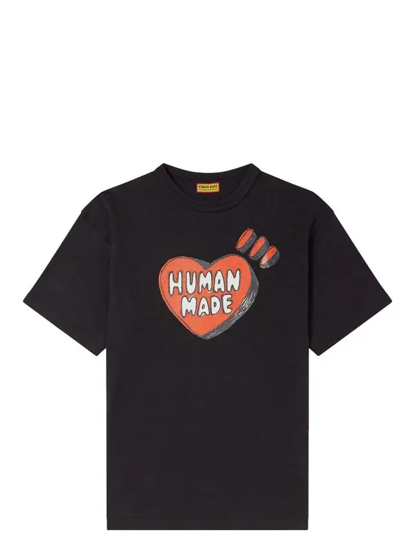 HUMAN MADE Printed Cotton-jersey T-shirt - Black