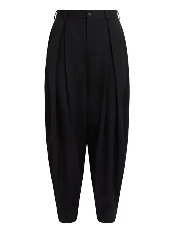Comme Des Garçons Wool Pleated Trousers - Black