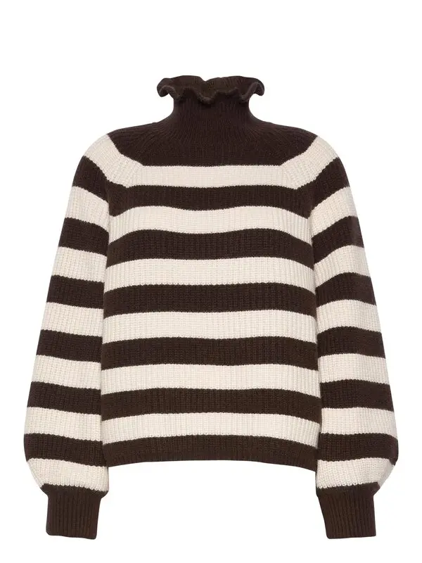 Max Mara Wool-cashmere Stripe Sweater - Brown