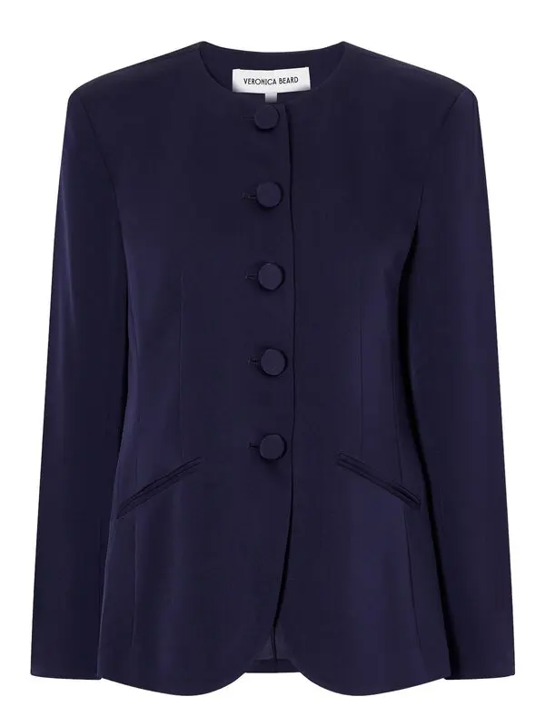 Veronica Beard Wryllen Crepe Blazer - Blue