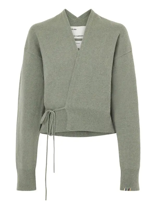 Extreme Cashmere Ella Tie-detail Cashmere-blend Cardigan - Green