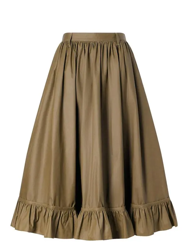 MAISON MARGIELA Waxed Cotton-blend Midi Skirt - Brown