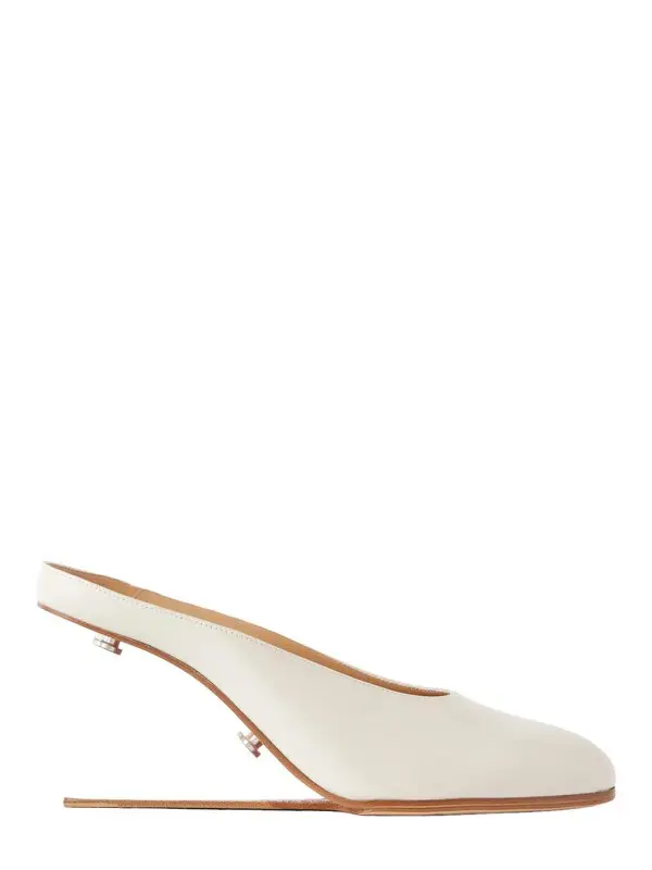 MAISON MARGIELA Plexi 80 Leather Wedge Sandals - Neutrals