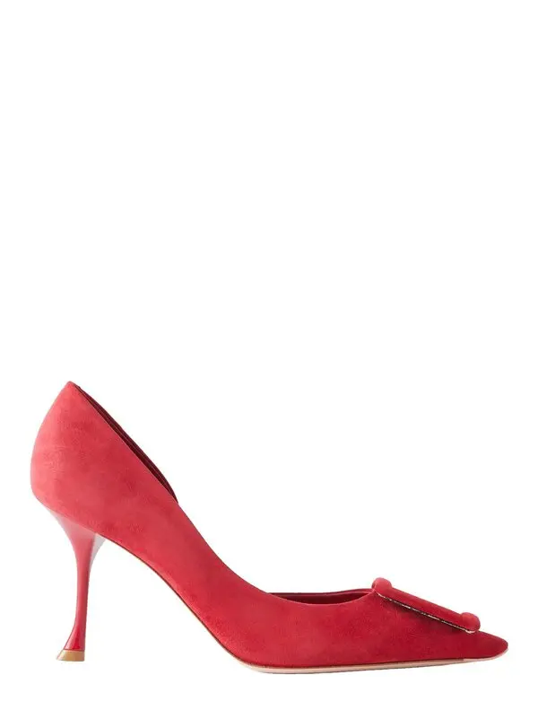ROGER VIVIER Viv In The City 85 Suede Pumps - Red