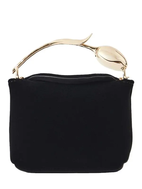 Erdem Bloom Micro Velvet Top-handle Bag - Black