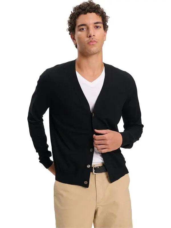 ATM Anthony Thomas Melillo Extra Fine Merino Wool Cardigan Sweater - Black