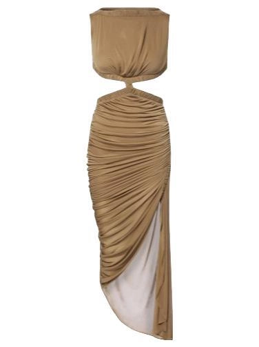 Christopher Esber Theia Cutout Draped Asymmetric Midi Dress - No