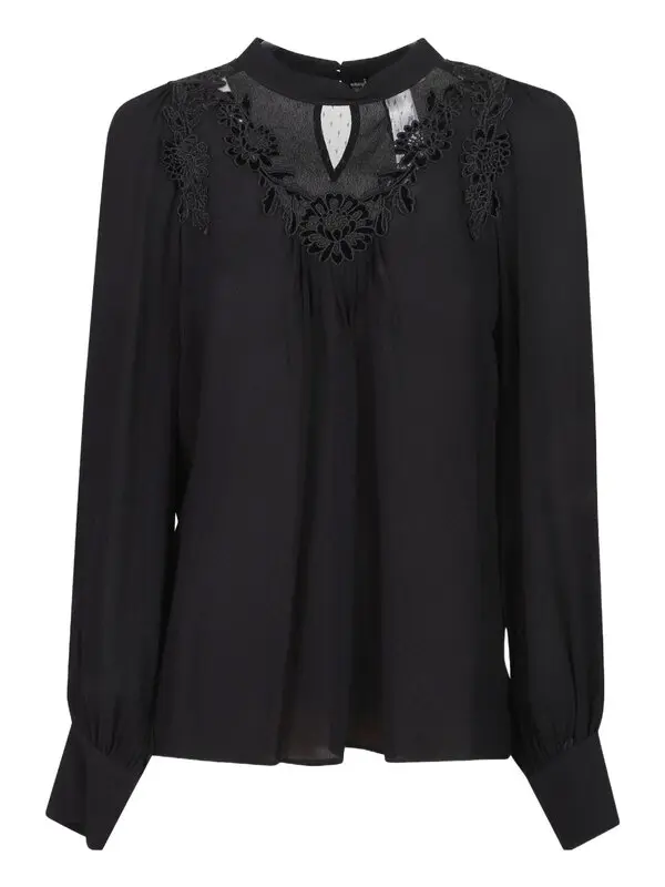 TWINSET Floral Embroidered Blouse - Black
