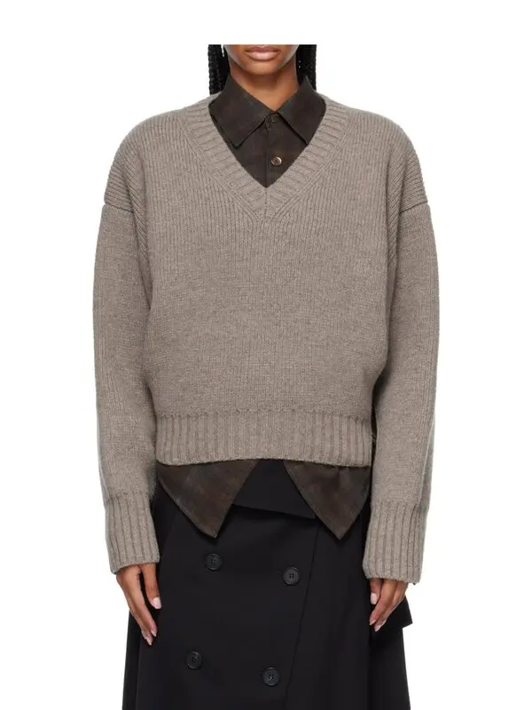 RÓHE Sculptural V-neck Knitted Jumper - No