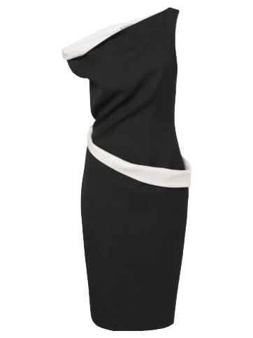 RÓHE Paneled One-shoulder Wool-blend Midi Dress - No
