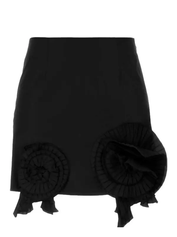 Blumarine Pleated Rosette Mini Skirt - No