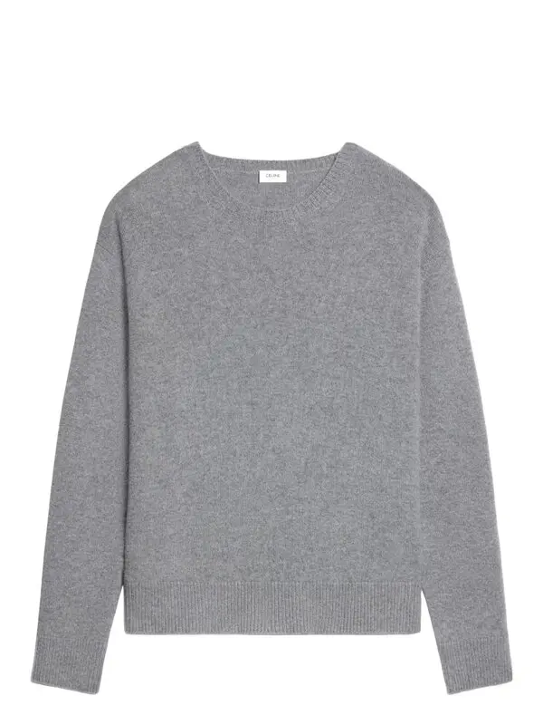 Celine Crewneck Sweater In Fine Cashmere - Medium Gray