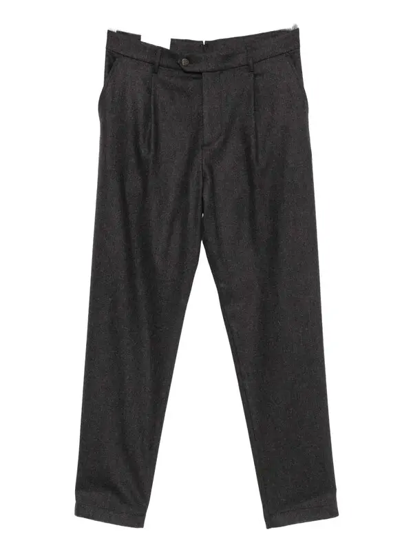 Eleventy Pleated Wool Trousers - Dark Gray